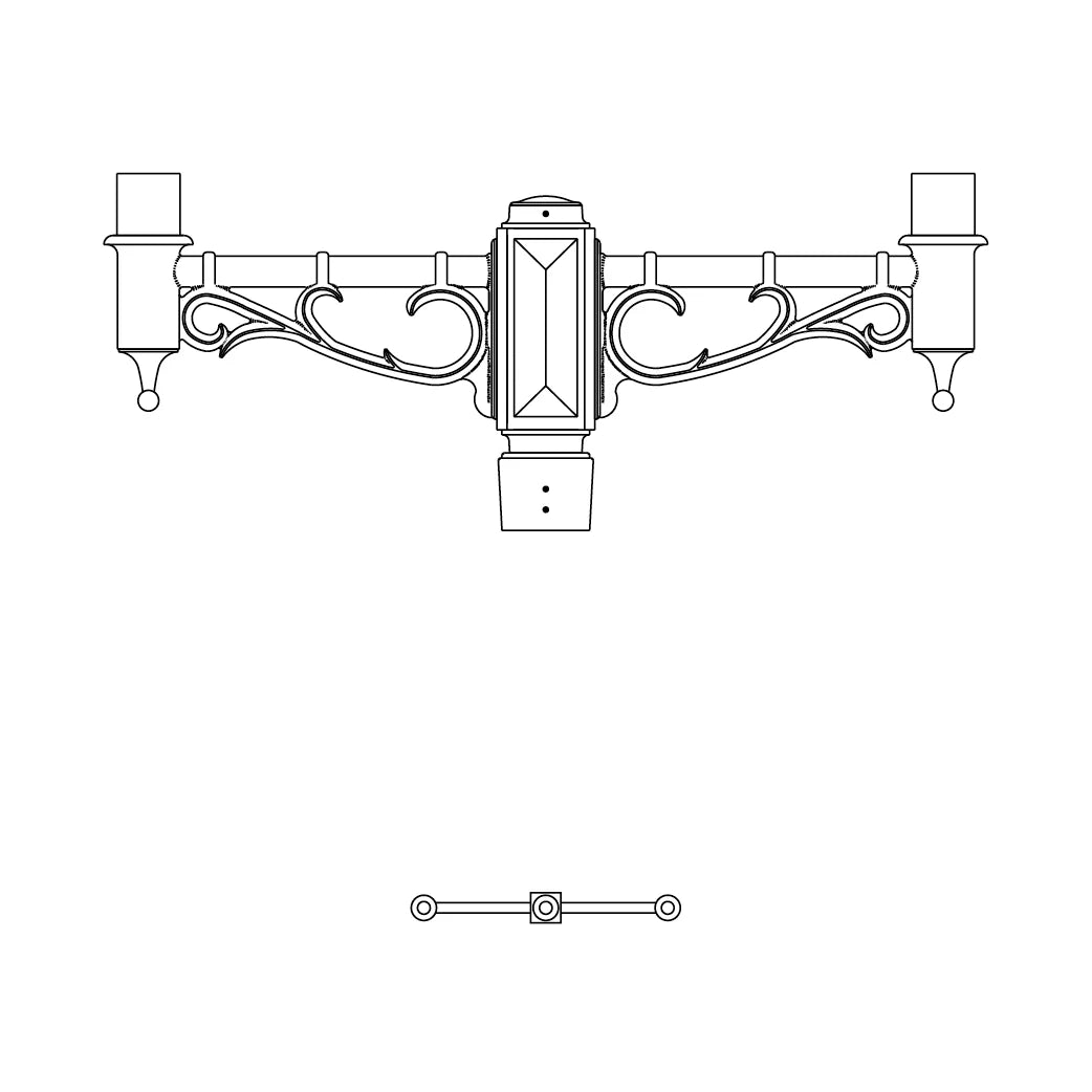 2 at 180 Degrees and 1 Top Center Mount- 4" Post - 553S-4 – hanoverlantern2